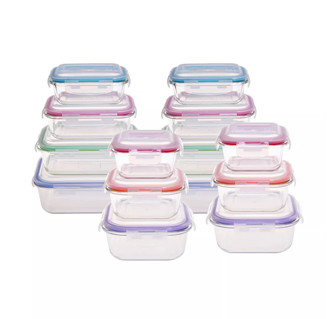 Berkley Jensen 28-Pc. Square & Rectangle Glass Food Storage Containers ...