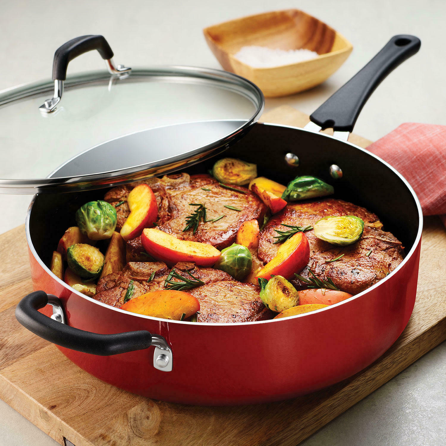 Tramontina 5.5 Quart Jumbo Cooker Nonstick Deep Saute Pan- Red ...